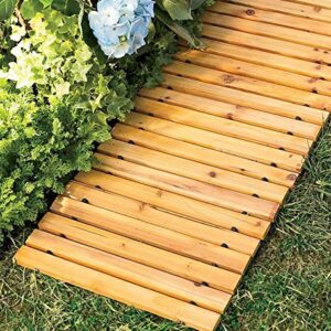 Plow & Hearth 52127 Weather-Resistant Straight Hardwood Pathway, 8'