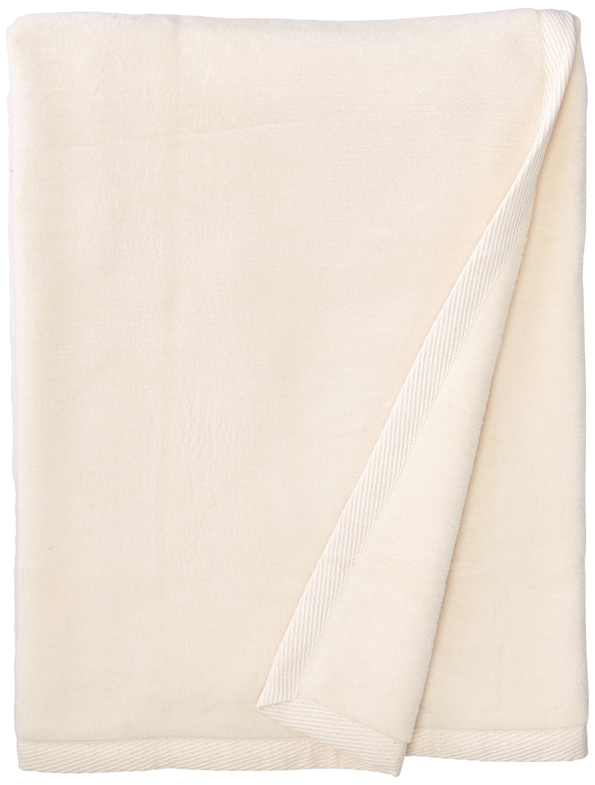 DownTown Company "Granny 100% Natural Egyptian Cotton, Cashmere Soft Blanket, Imported from Portugal, Throw Size, Cream