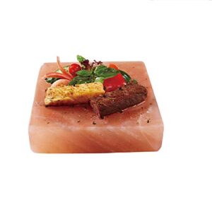 himalayan chef natural pink salt plate for cooking,grilling,cutting and serving - pink salt slab (8" x 8" x 2")