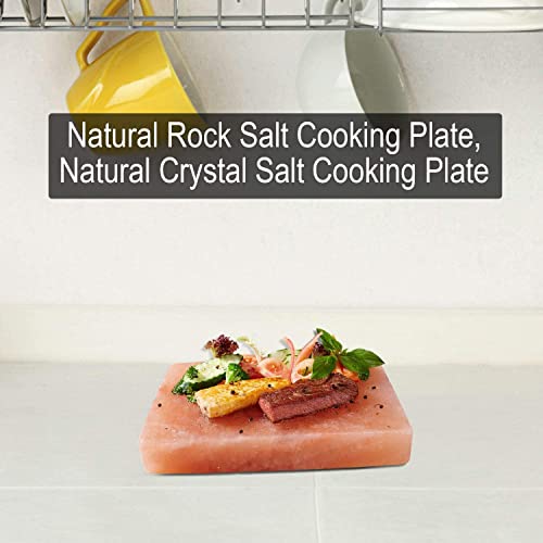 Himalayan Chef Natural Pink Salt Plate For Cooking,Grilling,Cutting and Serving - Pink Salt Slab (8" x 8" x 2")