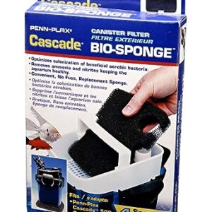 Penn-Plax Cascade 500/350 GPH Canister Filter Aquarium Bio Sponge Replacement; 1 Pack