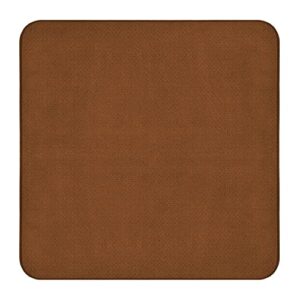 house, home and more skid-resistant carpet indoor area rug floor mat - toffee brown - 3 feet x 3 feet