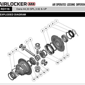 ARB RD116 Air Operated Locking Differential for Dana Spicer Model 44, 3.92 & Up, 30 Spline