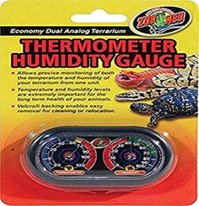 zoo med economy analog dual thermometer and humidity gauge, 6 x 4"