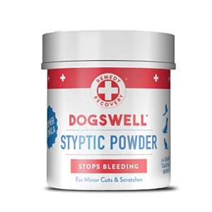 dogswell remedy+recovery styptic blood stopper powder for dogs & cats 1.5 oz. container