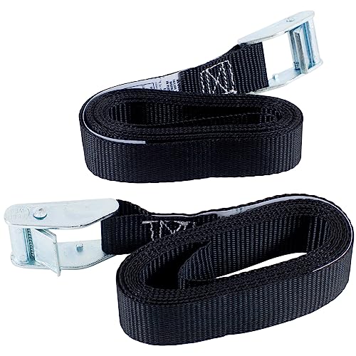 Keeper - 1" x 8' Cargo Lashing Strap, 2 Pack - 200 lbs. Working Load Limit And 600 lbs. Break Strength, Pack of 2