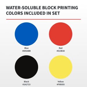 Speedball Water-Soluble Block Printing Ink Starter Set, 4-Color Set, 1.25-Ounce Tubes