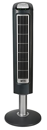 Lasko 2519 3-Speed Wind Tower Fan with Remote Control, 38 Inch, Gray