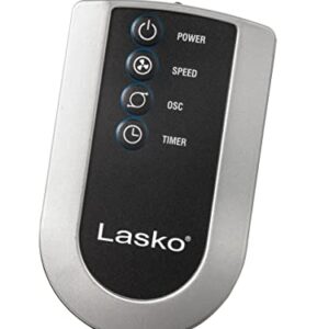 Lasko 2519 3-Speed Wind Tower Fan with Remote Control, 38 Inch, Gray