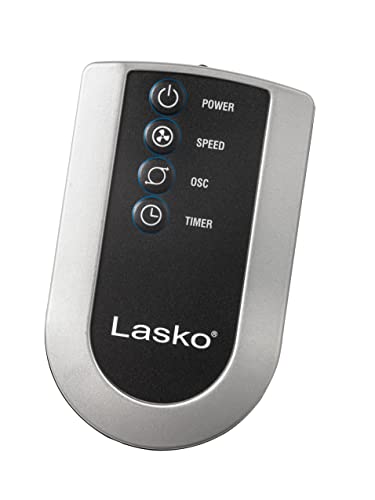 Lasko 2519 3-Speed Wind Tower Fan with Remote Control, 38 Inch, Gray