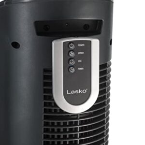 Lasko 2519 3-Speed Wind Tower Fan with Remote Control, 38 Inch, Gray