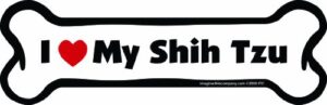 imagine this bone car magnet, i love my shih tzu, 2-inch by 7-inch