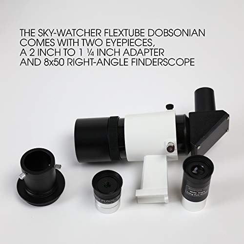 Sky-Watcher Flextube 250 Dobsonian 10-inch Collapsible Large Aperture Telescope – Portable, Easy to Use, Perfect for Beginners, White/Black (S11720)