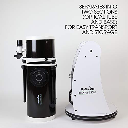 Sky-Watcher Flextube 250 Dobsonian 10-inch Collapsible Large Aperture Telescope – Portable, Easy to Use, Perfect for Beginners, White/Black (S11720)