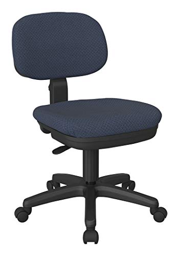 Office Star SC Series Basic Adjustable Office Desk Task Chair with Padded Foam Seat and Back, Interlink Ink Blue Fabric