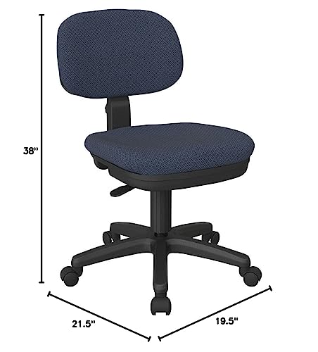 Office Star SC Series Basic Adjustable Office Desk Task Chair with Padded Foam Seat and Back, Interlink Ink Blue Fabric