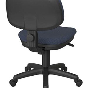 Office Star SC Series Basic Adjustable Office Desk Task Chair with Padded Foam Seat and Back, Interlink Ink Blue Fabric