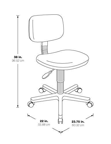 Office Star SC Series Basic Adjustable Office Desk Task Chair with Padded Foam Seat and Back, Interlink Ink Blue Fabric