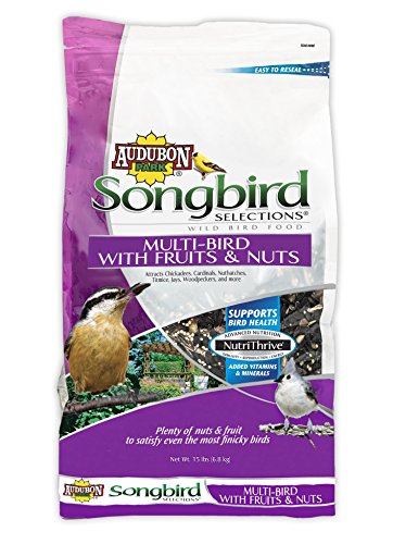 Audubon Park Songbird Selections 11980 Multi Wild Bird Food with Fruits and Nuts, 15 lb