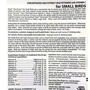 OASIS #80257 Vita Drops for Small Birds, 2- ounce liquid multivitamin