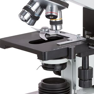 AmScope T490B Compound Trinocular Microscope, 40X-2000X Magnification, Halogen Light, Abbe Condenser, 2-Layer Mechanical Stage, High-Resolution Optics, Awarded No. 6 Among The Top 10 Microscopes 2016