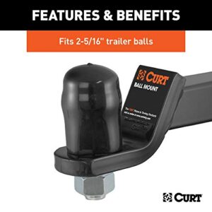 CURT 21810 Black Rubber Trailer Hitch Ball Cover, 2-5/16-Inch Diameter