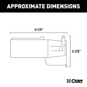 CURT 57726 7-Way RV Blade Vehicle-Side to 6-Way Round Trailer Wiring Adapter with Backup Alarm, Center Pin Auxiliary Power