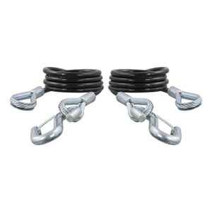 CURT 80136 43-7/8-Inch Vinyl-Coated Trailer Safety Cables, 3/8-In Snap Hooks, 3,500 lbs Break Strength, 2-Pack