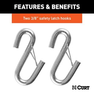 CURT 80136 43-7/8-Inch Vinyl-Coated Trailer Safety Cables, 3/8-In Snap Hooks, 3,500 lbs Break Strength, 2-Pack