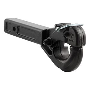 CURT 48004 Pintle Hook Hitch for 2-Inch Receiver, 20,000 lbs, Fits 2-1/2-Inch Lunette Ring, GLOSS BLACK POWDER COAT