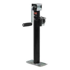 curt 28324 weld-on pipe-mount swivel trailer jack, 2,000 lbs. 15 inches vertical travel, carbide black powder coat