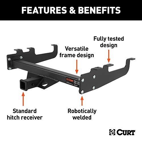 CURT 15510 Multi-Fit Class 5 Adjustable Hitch, 5-1/2-Inch Drop, 2-Inch Receiver, 15,000 lbs. Select Chevrolet, Dodge, Ford, GMC Trucks, CARBIDE BLACK POWDER COAT