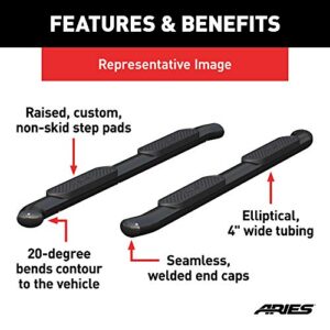 ARIES S221008 4-Inch Oval Black Steel Nerf Bars, Select Jeep Grand Cherokee