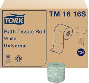 tork septic safe toilet paper white, 100% recycled, 2-ply, 500 sheets per roll, 96 rolls