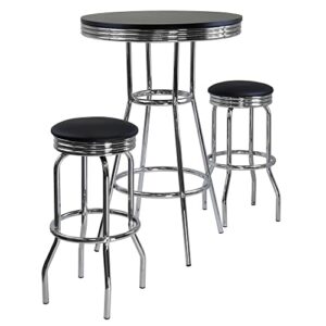 winsome summit dining, furniture, black/metal