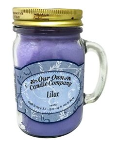 our own candle company lilac scented 13 ounce mason jar candle