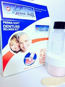 perma soft denture reliner - 1 kit - made in the usa - relines 1 individual plate