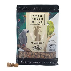 oven fresh bites natural baked avian diet, all-natural bird food, whole grain, medium parrot, 28 oz