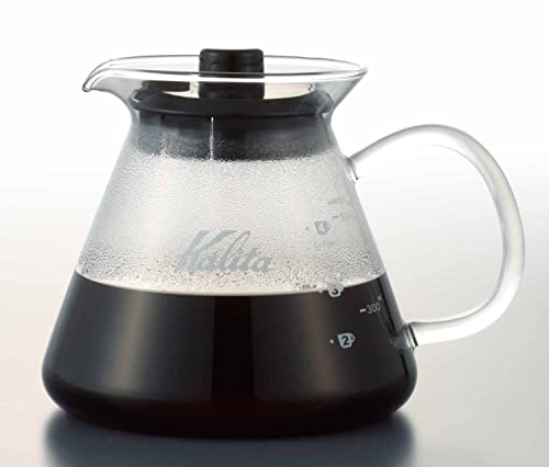 Kalita (Carita) Coffee Server I Pour Over Carafe I 500ml (17oz) I Pot Fits Kalita Drippers I Heat Resistant Glass I Made in Japan I, Single Cup, Clear