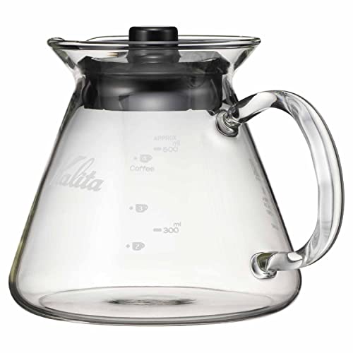 Kalita (Carita) Coffee Server I Pour Over Carafe I 500ml (17oz) I Pot Fits Kalita Drippers I Heat Resistant Glass I Made in Japan I, Single Cup, Clear