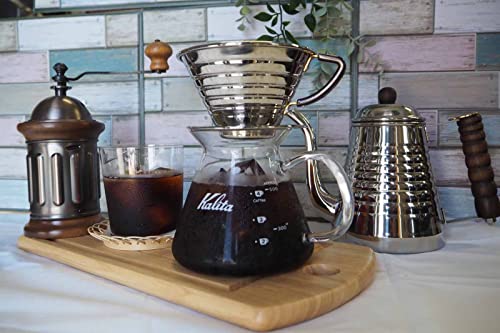 Kalita (Carita) Coffee Server I Pour Over Carafe I 500ml (17oz) I Pot Fits Kalita Drippers I Heat Resistant Glass I Made in Japan I, Single Cup, Clear