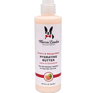 Warren London Hydrating Butter Leave In Pet Conditioner for Dogs | Lotion for Skin and Coat | Aloe Puppy & Dog Conditioner for Hair Detangler, Dry Skin, & Pet Fur Dandruff | Use After Dog Shampoo & Bathing | Made in USA | Guava 8oz