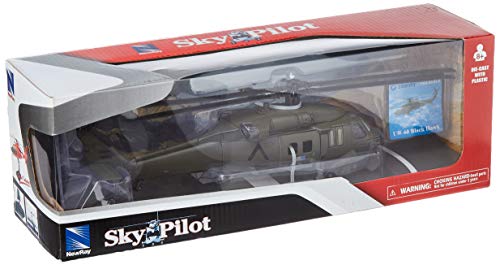 New-Ray Sky Pilot UH-60 Black Hawk Diecast Helicopter Replica 1:60 Scale (25563A)