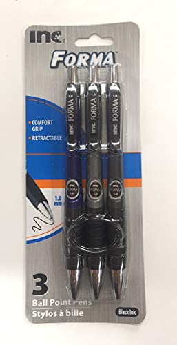 Forma 1.0 mm Ball Point Retractable Black Ink (various barrel colors) - 3 Pack >> See seller comments for barrel colors offered <<