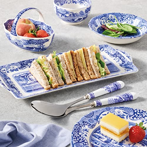 Pimpernel Spode Blue Italian Collection Sandwich Tray | Serving Platter | Crudité and Appetizer Tray for Indoor and Outdoor use | Made of Melamine | Measures 15.1" x 6.5" | Dishwasher Safe