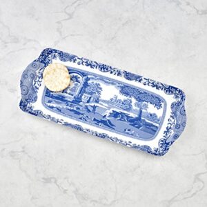 Pimpernel Spode Blue Italian Collection Sandwich Tray | Serving Platter | Crudité and Appetizer Tray for Indoor and Outdoor use | Made of Melamine | Measures 15.1" x 6.5" | Dishwasher Safe