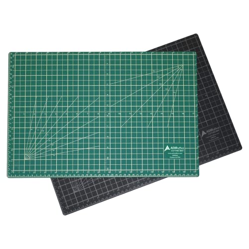 Adir Corp. 36x48 Inches Green/Black Professional Self Healing Cutting Mats - 3 Ply Double Sided Reversible Durable Non-Slip PVC Cutting Mats - Perfect for Crafts & Sewing