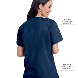 Landau Scrub Zone Relaxed Fit 2-Pocket V-Neck Scrub Top for Women 70221