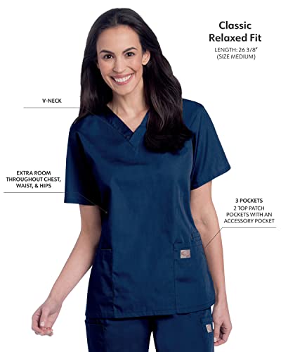 Landau Scrub Zone Relaxed Fit 2-Pocket V-Neck Scrub Top for Women 70221