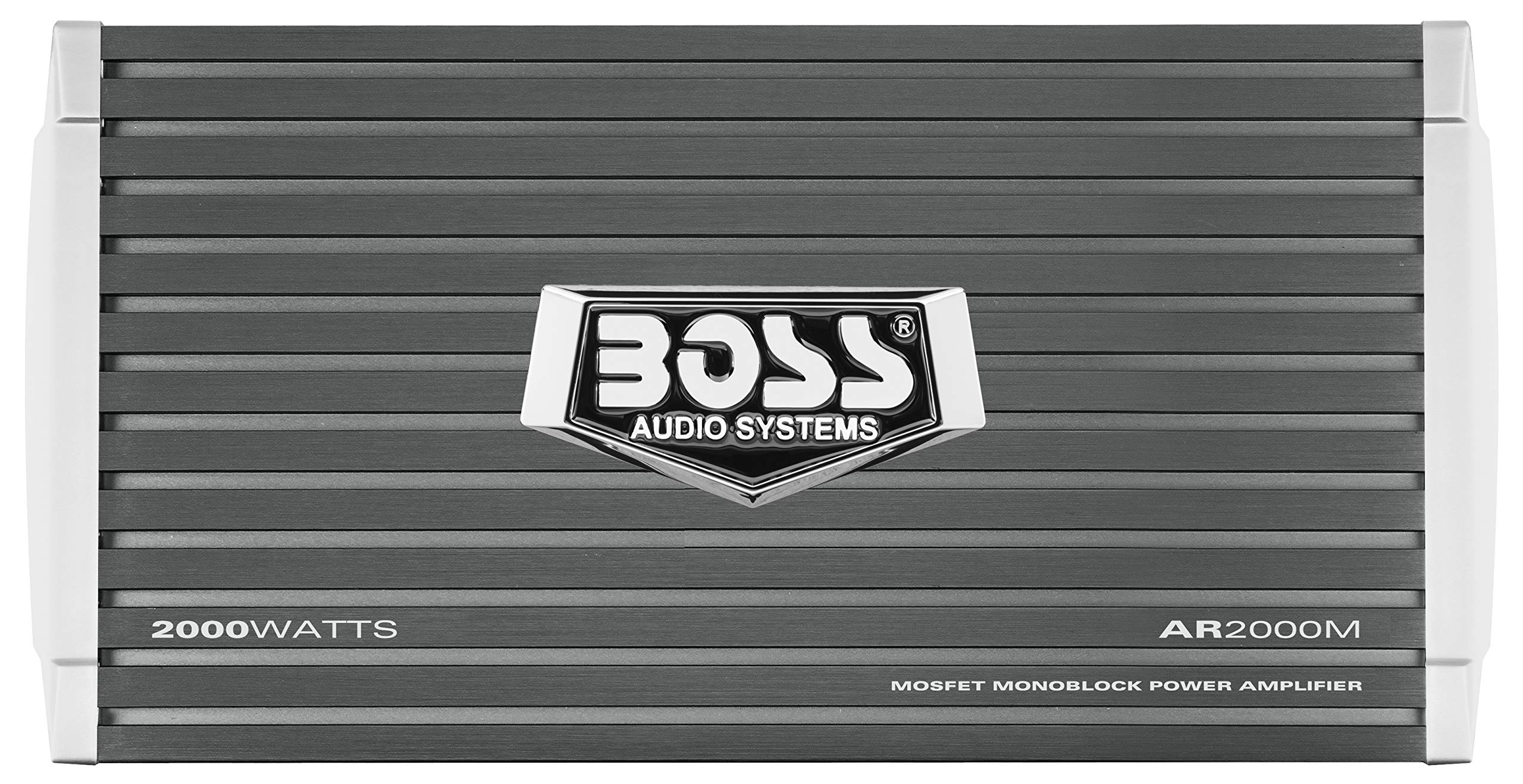 BOSS Audio Systems AR2000M Monoblock Car Amplifier - 2000 Watts, 2-4 Ohm Stable, Class A-B, Mosfet Power Supply, Gray